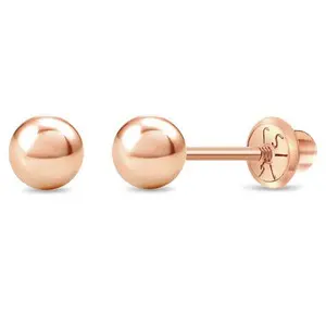 IN SEASON JEWELRY 14k Ball Stud Earrings - Rose Gold