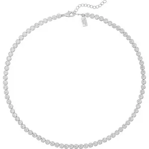 ELECTRIC PICKS Jewel Bezel Tennis Necklace Silver