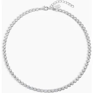 ELECTRIC PICKS Jewel Bezel Tennis Necklace - Silver