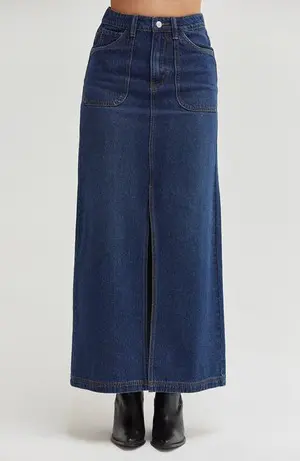 CRESCENT Denim Maxi Skirt