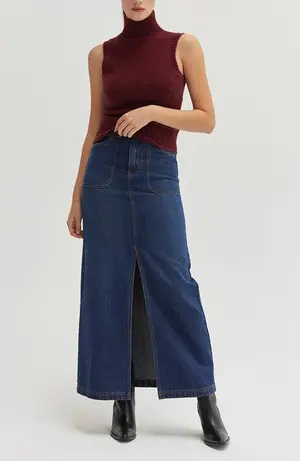 CRESCENT Denim Maxi Skirt