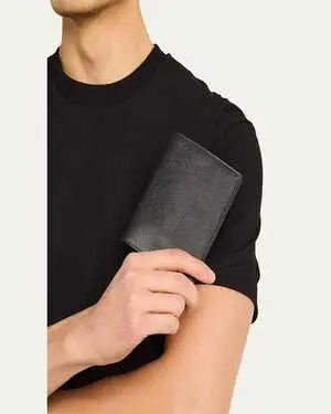 VALEXTRA Leather Passport Cover - Nero Nn