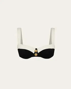 L'Agence Alexandria Bikini Top - Black