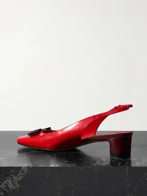 FERRAGAMO Rivada Patent-leather Slingback Pumps