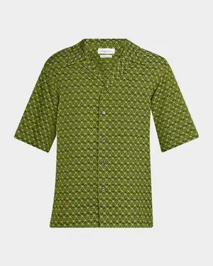 Alexander McQueen Skull Jacquard Pajama Shirt Olive