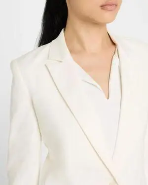 Emporio Armani One-button Cutaway Blazer - Rice