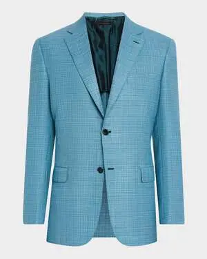 Brioni Textured Wool Blazer - Turquoise