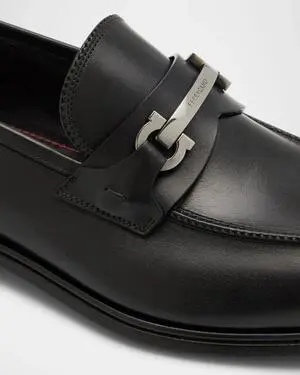 FERRAGAMO Doupont Lux Leather Loafers - Nero