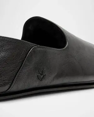 John Varvatos Lodge Shearling-lined Leather Moccasins - Black