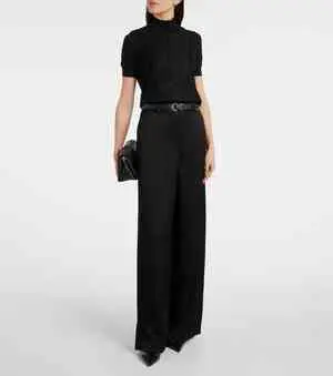 JOSEPH Knitted Wool And Silk Lace Top