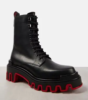CHRISTIAN LOUBOUTIN Dune Trott Alta Leather Combat Boots