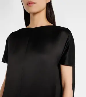 Khaite Webster Satin Maxi Dress - Black