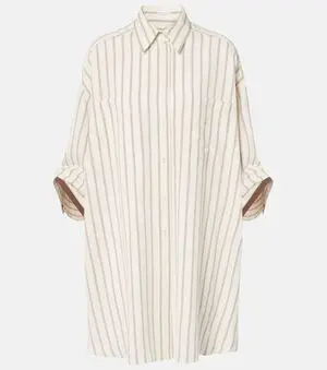 Brunello Cucinelli Silk-blend Button-down Shirt - Beige