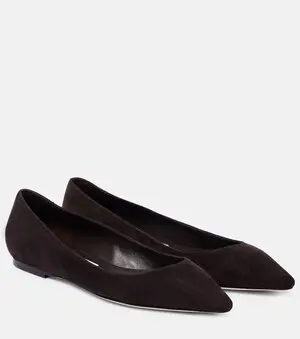 JIMMY CHOO Romy Suede Ballet Flats - Brown
