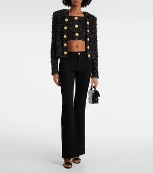 Balmain Lamé Tweed Crop Top