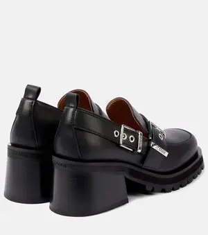 GANNI Faux Leather Platform Loafers
