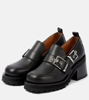 GANNI Faux Leather Platform Loafers
