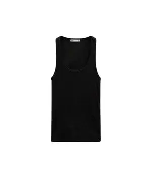 zara-Sleeveless Ribbed Cotton Tshirt