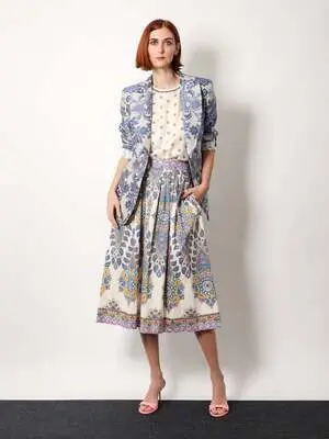 Etro Jacquard Silk-blend Blazer With Embroidery