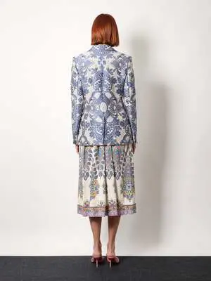 Etro Jacquard Silk-blend Blazer With Embroidery