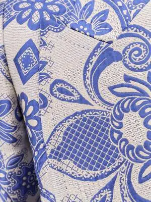 Etro Jacquard Silk-blend Blazer With Embroidery