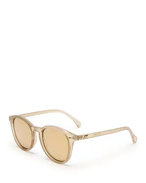Le Specs Bandwagon Round Frame Sunglasses, 51mm - Matte Stone
