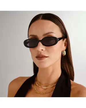 Le Specs Outta Love Oval Sunglasses - Black