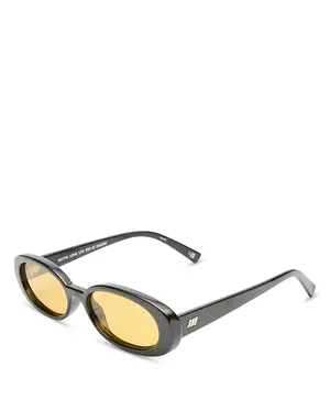 Le Specs Outta Love Oval Sunglasses - Black/yellow