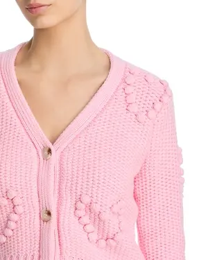Aqua Heart Pom Cardigan Exclusive - Pink Lotus