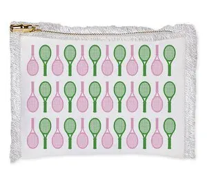BY THE EDIT Court Cutie Zippered Cosmetic Bag With Fringe Trim - One-color