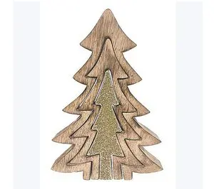 YOUNG'S INC. Young's Mango Wood Christmas Tree, 3 Nestled In Side Each Other - One-color