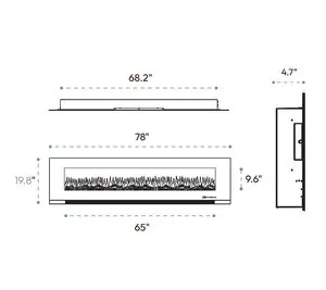 CAMBRIDGE 78-in. Wall Mounted Electric Fireplac E Heater Wit