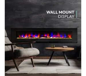 CAMBRIDGE 78-in. Wall Mounted Electric Fireplac E Heater Wit