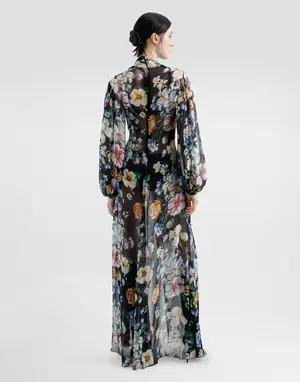 Dolce & Gabbana Long Floral- Chiffon Dress