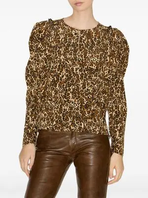 Isabel Marant Étoile Zarga Leopard Print Blouse - Brown