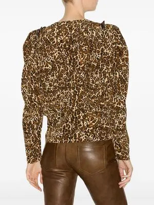Isabel Marant Étoile Zarga Leopard Print Blouse - Brown
