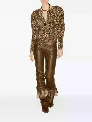 Isabel Marant Étoile Zarga Leopard Print Blouse - Brown