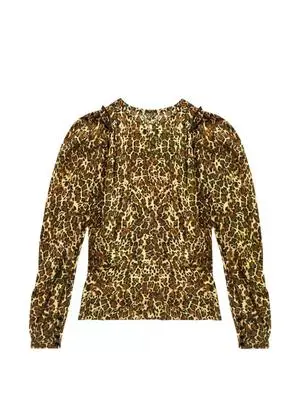 Isabel Marant Étoile Zarga Leopard Print Blouse - Brown