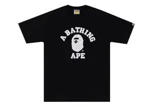 A BATHING APE Hexagram College Tee Shirt - Black