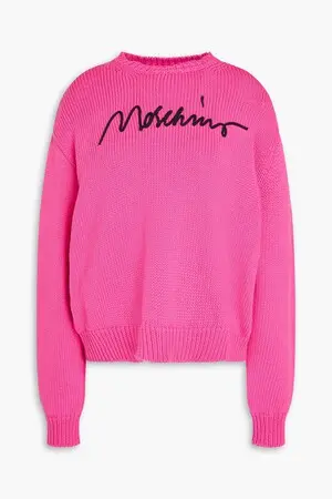 Moschino Embroidered Cotton-blend Sweater
