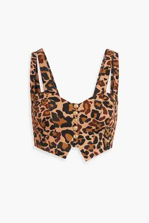 Dundas Cropped Leopard-print Top