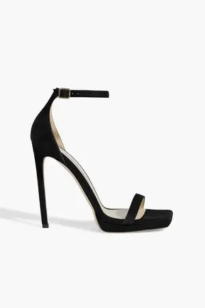 JIMMY CHOO Alva 120 Suede Sandals - Black