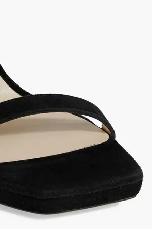 JIMMY CHOO Alva 120 Suede Sandals - Black