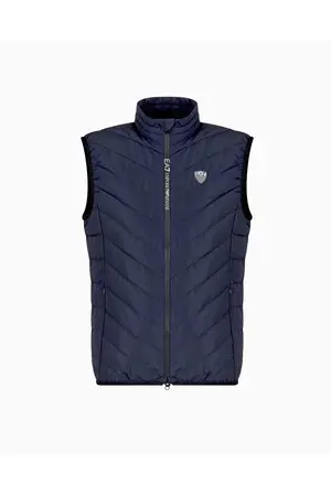 Emporio Armani Ea7 Packable Technical Fabric Padded Gilet - Blue