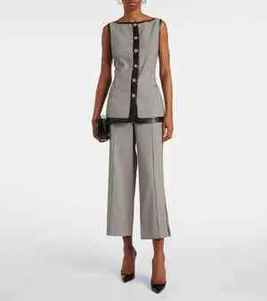 Simkhai Miki Checked Capri Trousers