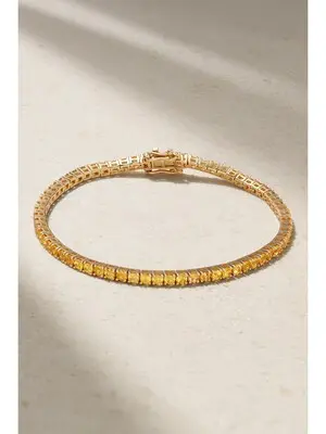 ROXANNE FIRST 14-karat Gold Sapphire Tennis Bracelet - Yellow