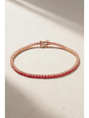 ROXANNE FIRST 14-karat Rose Gold Ruby Tennis Bracelet - Red