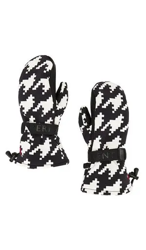 Perfect Moment Davos Mittens - Black & White Houndstooth