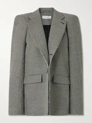Marie Adam-Leenaerdt Houndstooth Wool Blazer - Black