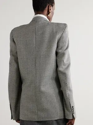 Marie Adam-Leenaerdt Houndstooth Wool Blazer - Black
